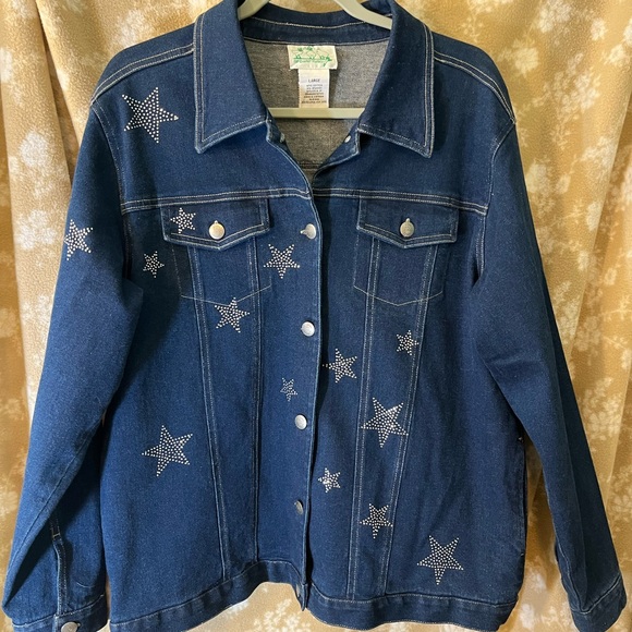Quacker Factory | Jackets & Coats | Quacker Factory Star Studded Denim ...